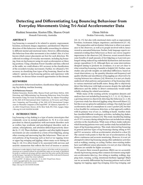 Pdf Detecting And Differentiating Leg Bouncing Behaviour From