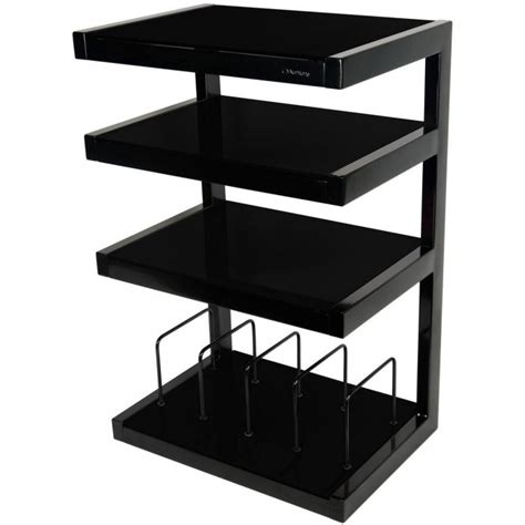 Norstone Esse Four Glass Shelf Hifi Audiovinyl Rack Black Accessories