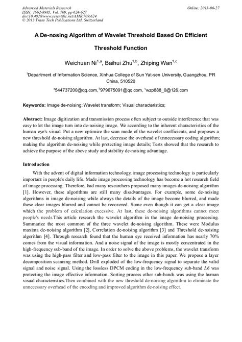 a de nosing algorithm of wavelet threshold based on efficient threshold