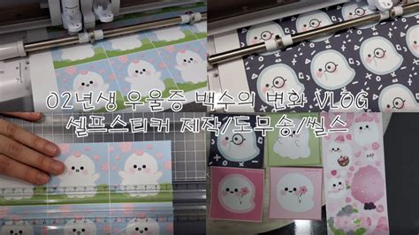02년생 스티커제작 브이로그 우울증도무송인스씰스티커재단 Youtube