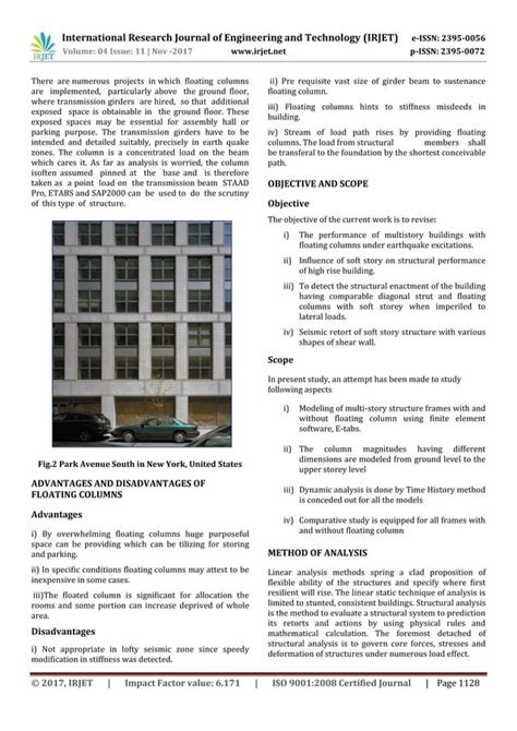 Earthquake Analysis Of Multi Storied Buildings With Floating Columns Pdf