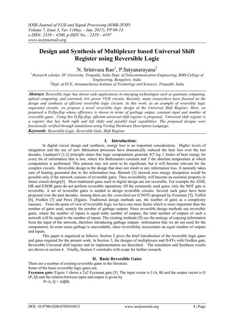 design and synthesis of multiplexer based universal shift register