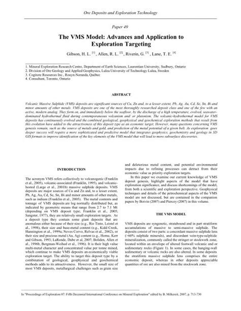 The Vms Model Advances And Application To Exploration Dmec Ca