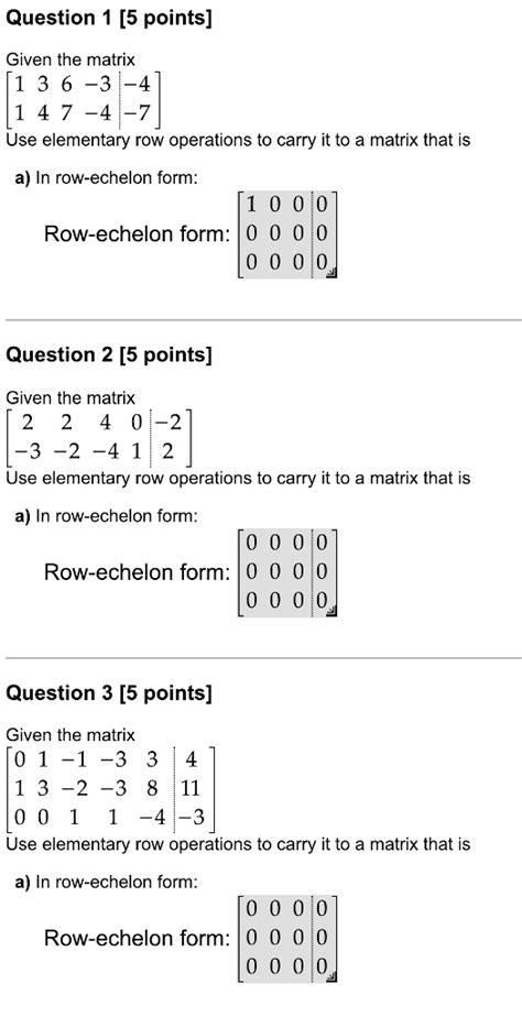 solved question 1 [5 points] given the matrix 1 3 6 3 4 1 4
