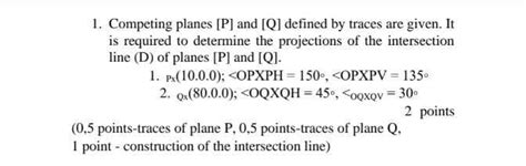 Solved Competing Planes P And Q Defined By Traces Are Chegg