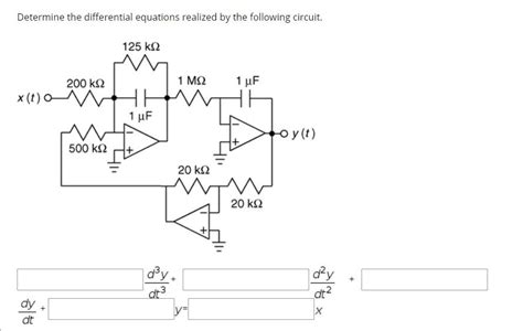 Solved Determine The Differential Equations Realized By The Chegg