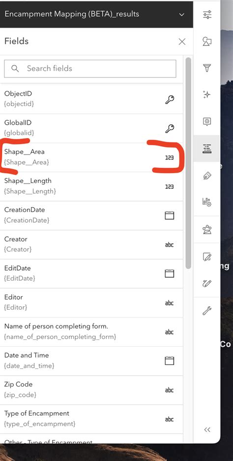 shape area collected in survey123 not showing in m esri community