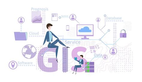 Concept De Logiciel De Gis L Système Dinformation Géographique Illustration De Vecteur