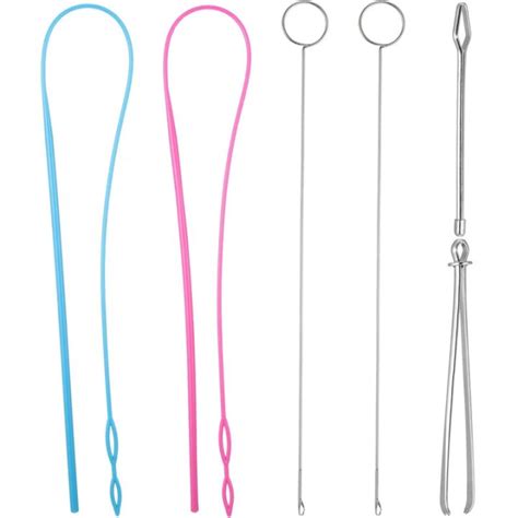 6 Pieces Sewing Loop Kit Loop Turner Hook Flexible Drawstring Threader Metal Tweezers Long Loop