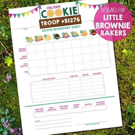 Girl Scout Cookie Booth Inventory Sheet Lbb Girl Scout Cookie