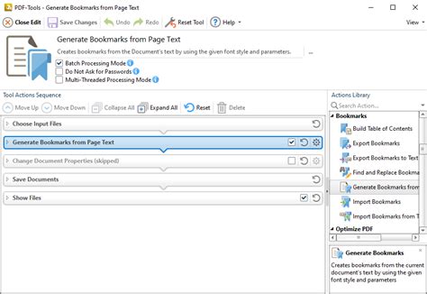 Pdf Tools V8 User Manual Default Tools Bookmarks Tools Generate