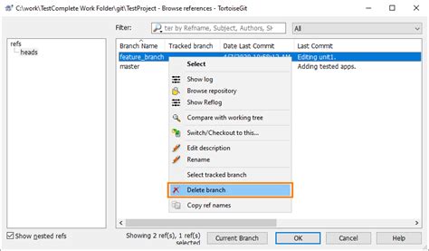 Working With Branches TestComplete Documentation