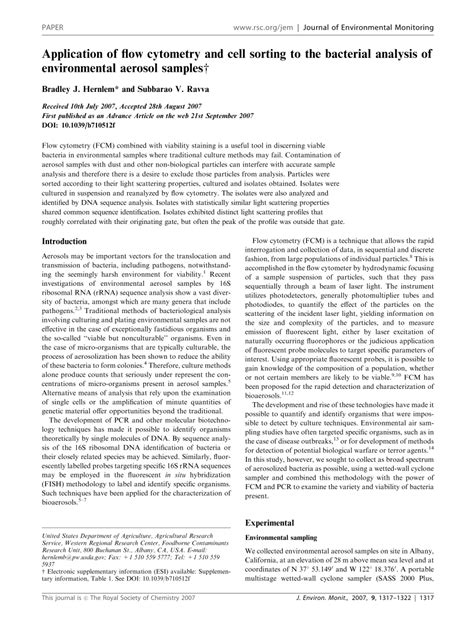 Pdf Application Of Flow Cytometry And Cell Sorting To The Bacterial
