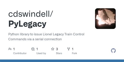 Github Cdswindellpylegacy Python Library To Issue Lionel Legacy Train Control Commands Via A