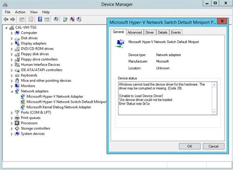 Solved Microsoft Hyper V Network Switch Default Miniport Shows Code 39 Up And Running Inc Solved Microsoft Hyper V Network Switch Default Miniport Shows Code 39 Up And Running Inc