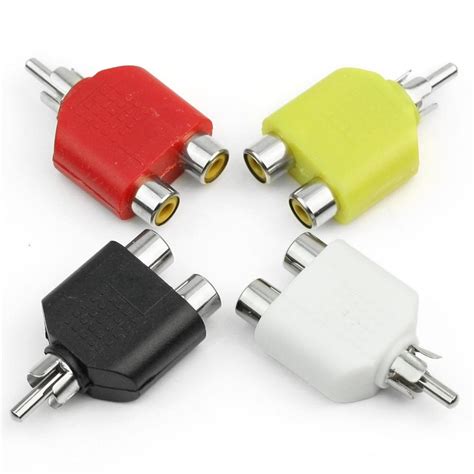 In RCA Male To RCA Female Y Splitter Audio Adapter