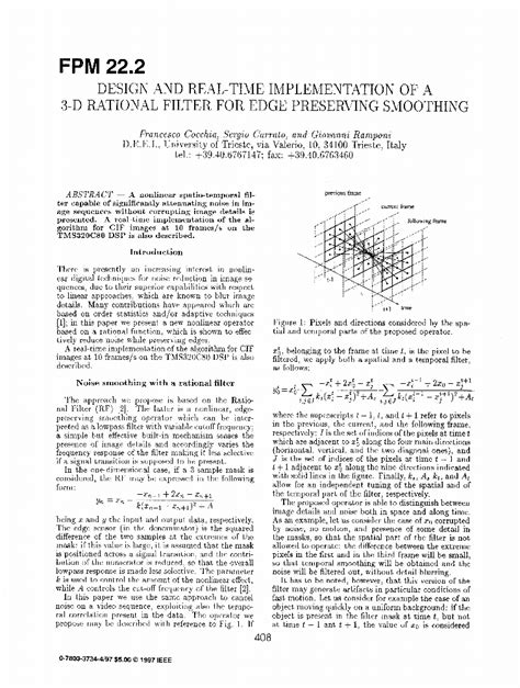 Design And Real Time Implementation Of A 3 D Rational Filter For Edge