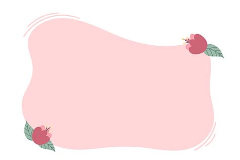 옅은 분홍색 만화 꽃이 있는 텍스트에 대 한 손으로 그린 프레임입니다 복사 공간이 있는 간단한 낙서 템플릿입니다 벡터 일러스트