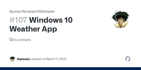 Windows 10 Weather App · Issue 107 · Sycnexwindows10debloater · Github Windows 10 Weather App · Issue 107 · Sycnexwindows10debloater · Github