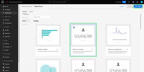 dashboard widget library overview adobe experience platform