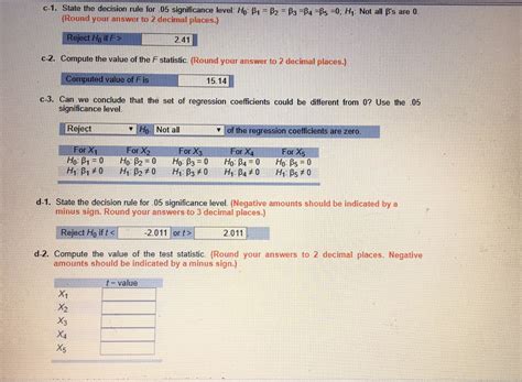 solved the following regression output was obtained from a