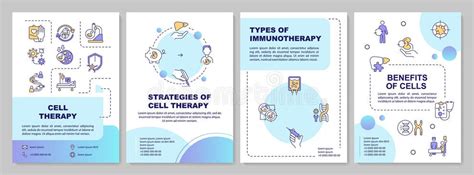 2d Brochure With Cell Therapy Gradient Icons Stock Vector