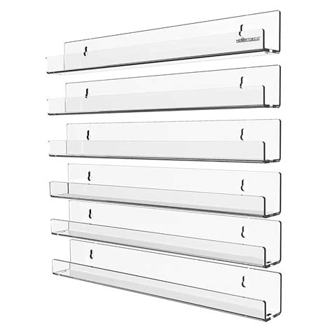 Heartdeco 6 Pack Wall Mounted Clear Acrylic Display Shelf Shop Today