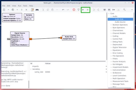 Gnu Radio Introduction Kaitlyn S Tech Logs