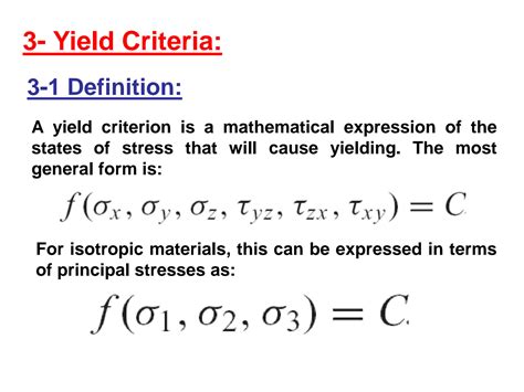 SOLUTION Lecture Yield Criteria Studypool