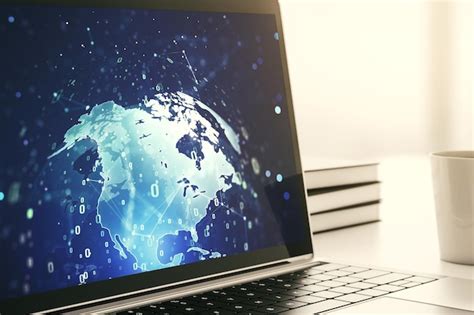 Premium Photo Abstract Creative Coding Illustration With World Map On