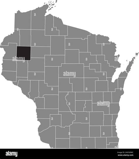 Barron Wisconsin Map Stock Vector Images Alamy
