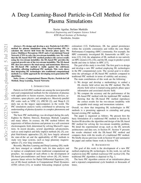 a deep learning based particle in cell method for plasma simulations