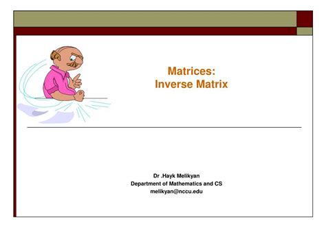 PPT Matrices Inverse Matrix PowerPoint Presentation Free Download ID