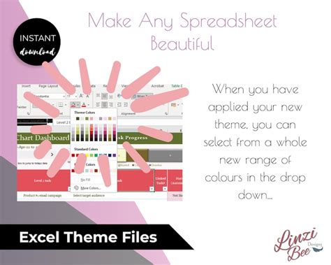 Excel Theme File For Beautiful Spreadsheets Excel Pretty Colors Pink