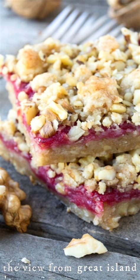 Cranberry Walnut Shortbread Bars • The View From Great Island