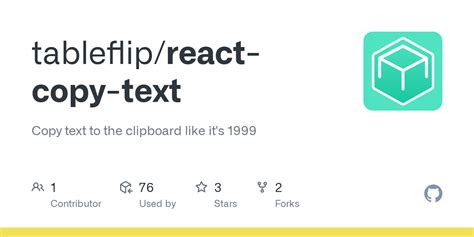 GitHub Tableflip React Copy Text Copy Text To The Clipboard Like It S