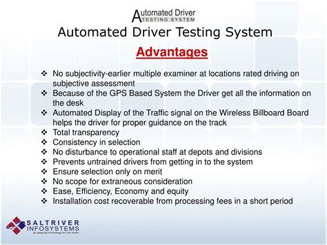 Ppt Automated Driver Testing System Powerpoint Presentation Free Download Id 3041752