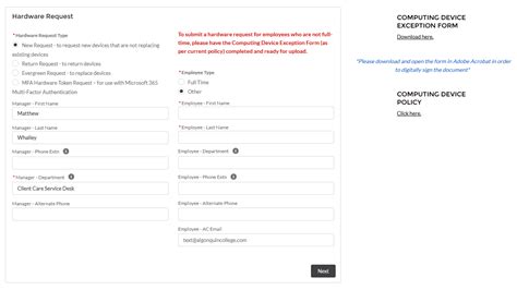 How To Submit A Hardware Request Or Return