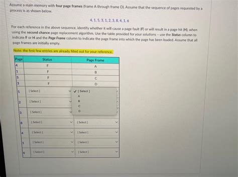 solved assume a main memory with four page frames frame a