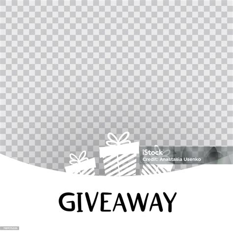 리본 활로 장식 줄무늬 선물 상자흰색과 투명 배경에 서예 단어 선물 소셜 미디어 계정에 대한 손으로 그린 경품 레터링 텍스트