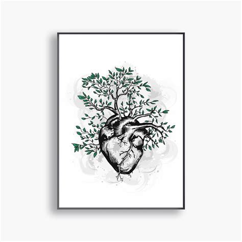 Human Heart GrowingTree Tree Of Life Ananatomical Art Etsy