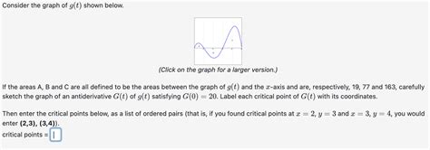 Solved Consider The Graph Of G T Shown Below Click On The Chegg Com