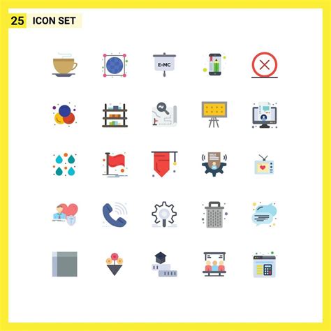 Universal Icon Symbols Group Of 25 Modern Flat Colors Of Close Pencil Formula Mobile Learning