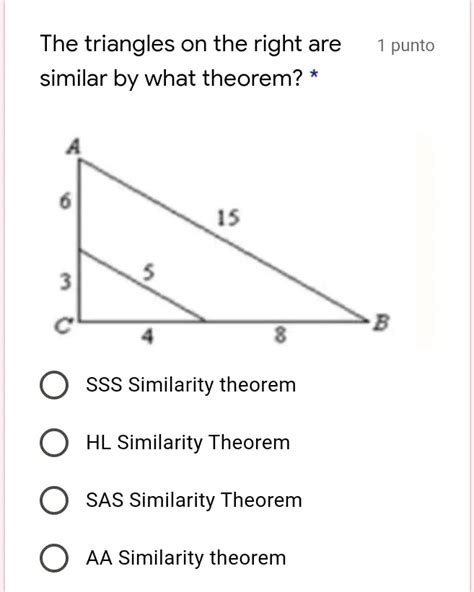 Solved The Triangles On The Right Are Similar By What Theorem Punto