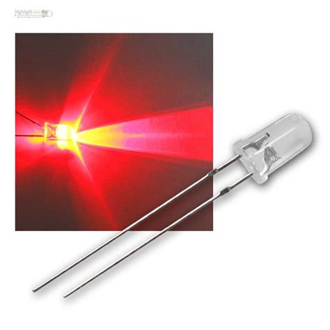 12V LEDs 5mm wasser-klar, Leuchtdioden anschlussfertig an 12 Volt, LED ...