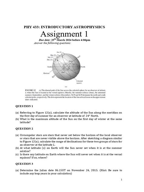 Phy 433 Assignment 1 2024 Pdf Stars Latitude