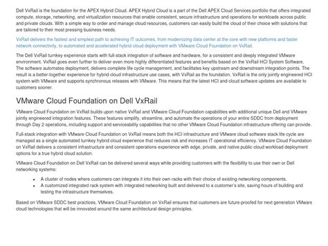 How Dell Vxrail Complements Vmwares Sddc And Hybrid Cloud Vision