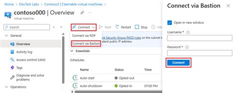 Se Connecter à Des Machines Virtuelles Lab Via Un Navigateur Azure