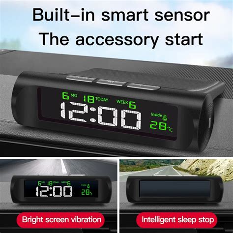 진동 유도 달력 자동차 시계 디지털 온도계 운전 피로 경보 Led 온도 미니 자동차 전자 시계 Aliexpress