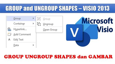 Cara Group And Ungroup Shapes Gambar Di Visio Group And Ungroup Shapes Visio 2013 Youtube